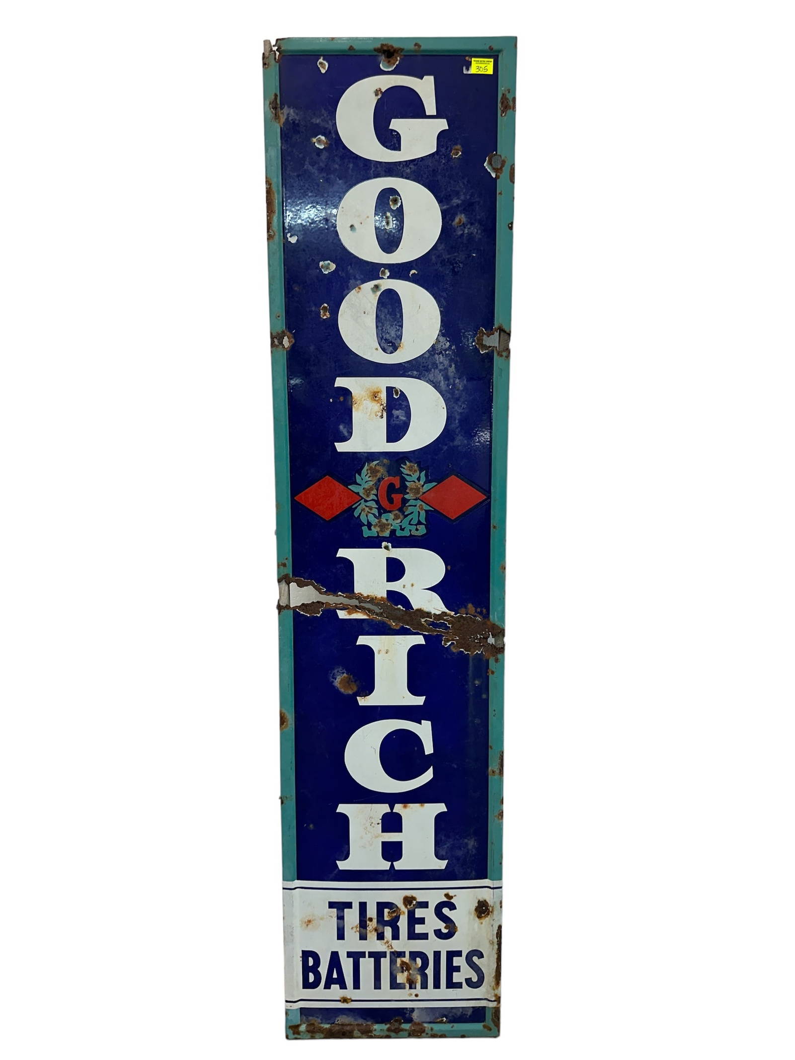 Goodrich Tires Batteries Porcelain Sign Auction