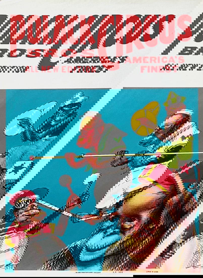 Polack Bros. Circus Trained Monkeys And Female Aerialists Posters Auction