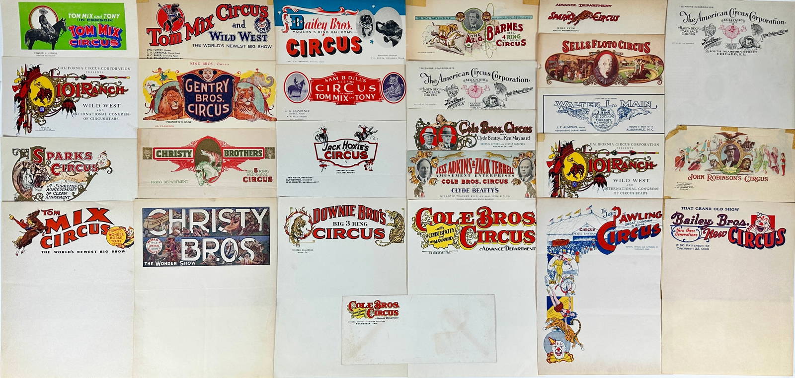 Collection Of Circus Letterhead Auction