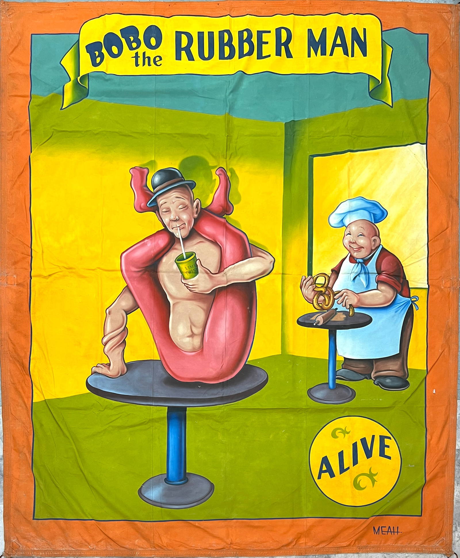 Sideshow Banner - Bobo Rubber Man - Meah Auction