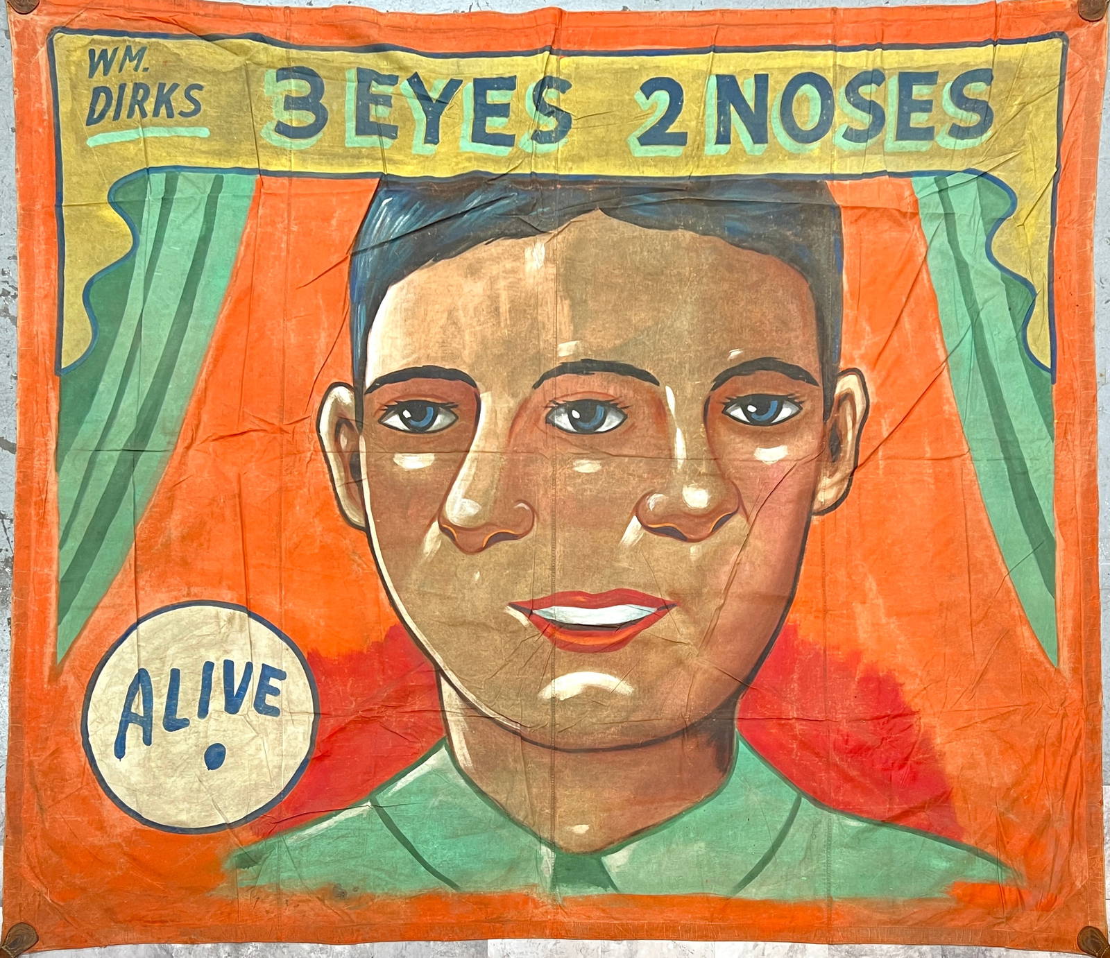 Sideshow Banner - William Dirks 3 Eyes 2 Noses - Snap Wyatt Auction