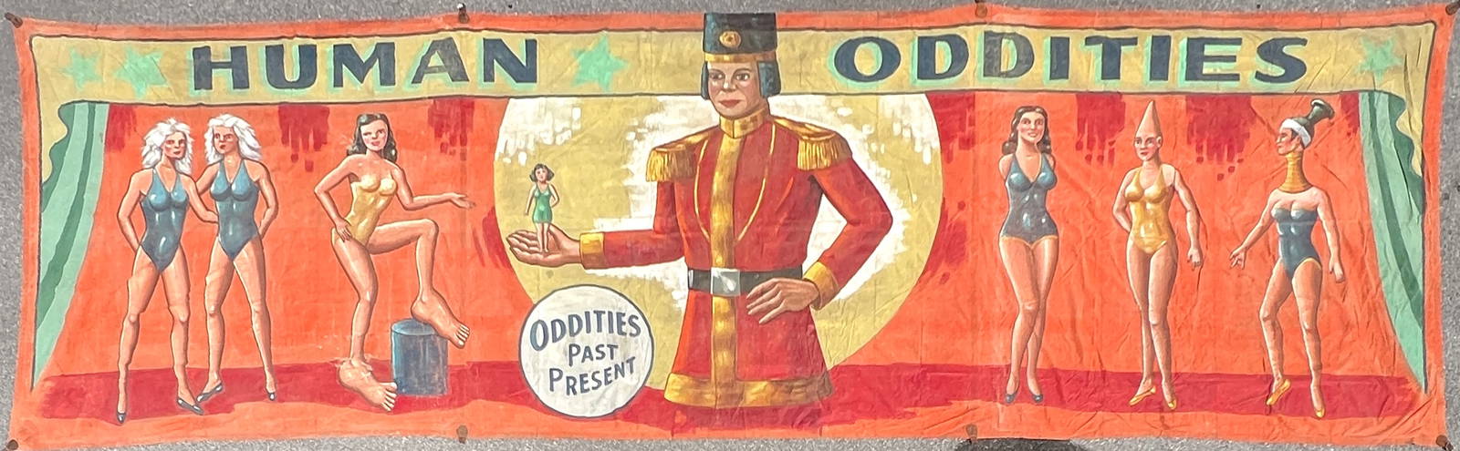 34' Sideshow Banner - Human Oddities - Snap Wyatt Auction