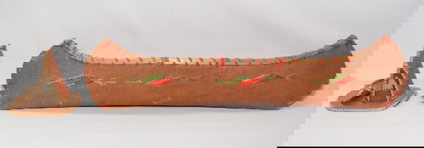 56: Chippewa Birchbark Canoe and Tipi