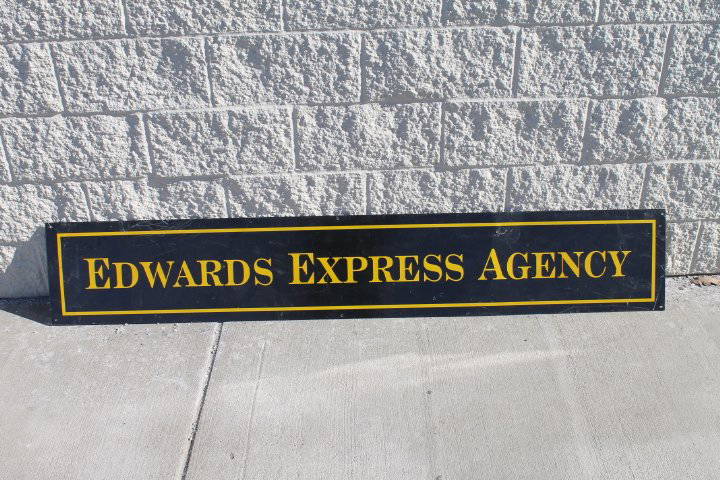 Edwards Express Agency Metal Sign 72" X 12" Old/rare