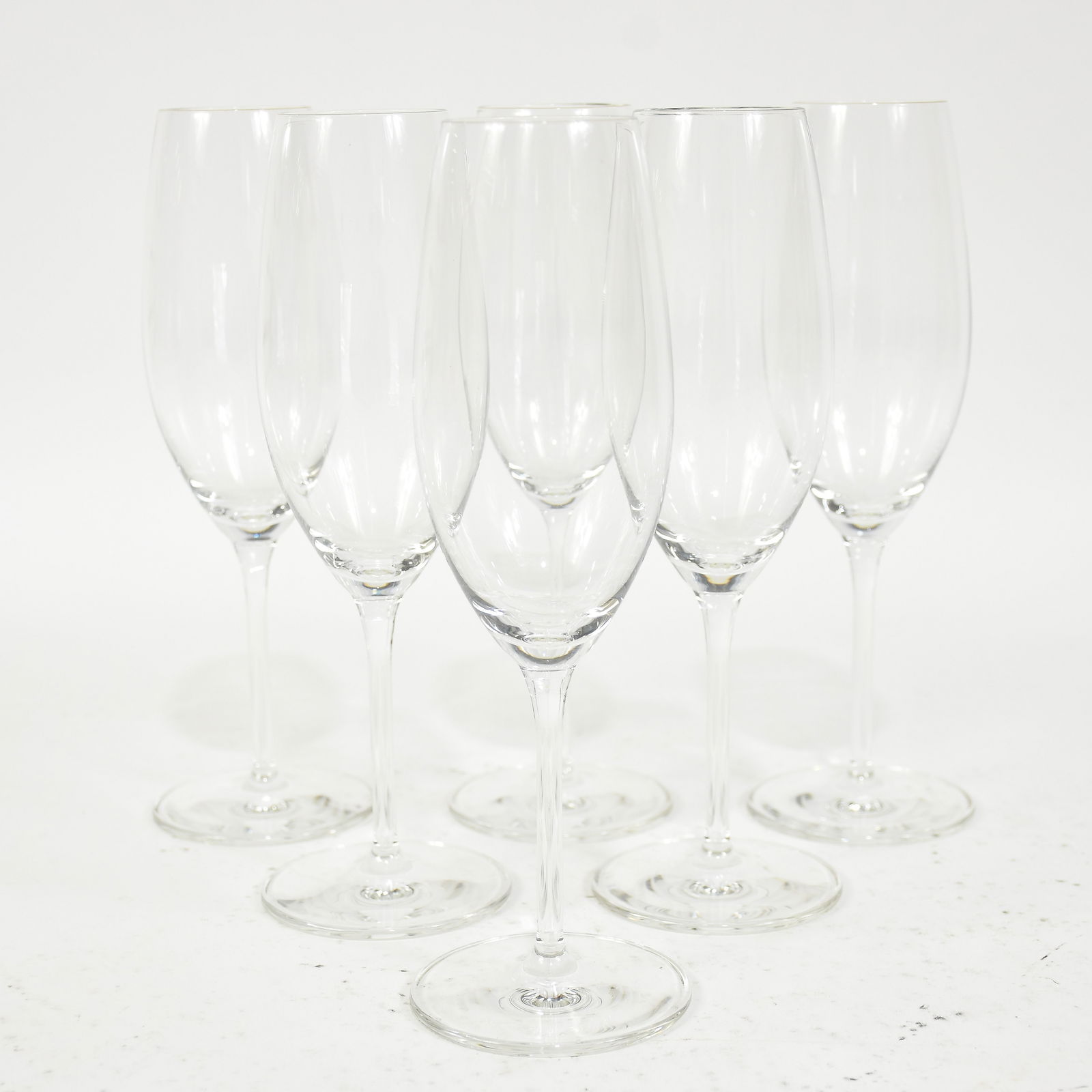 Set Of 6 Glass Champagne Flutes Auction