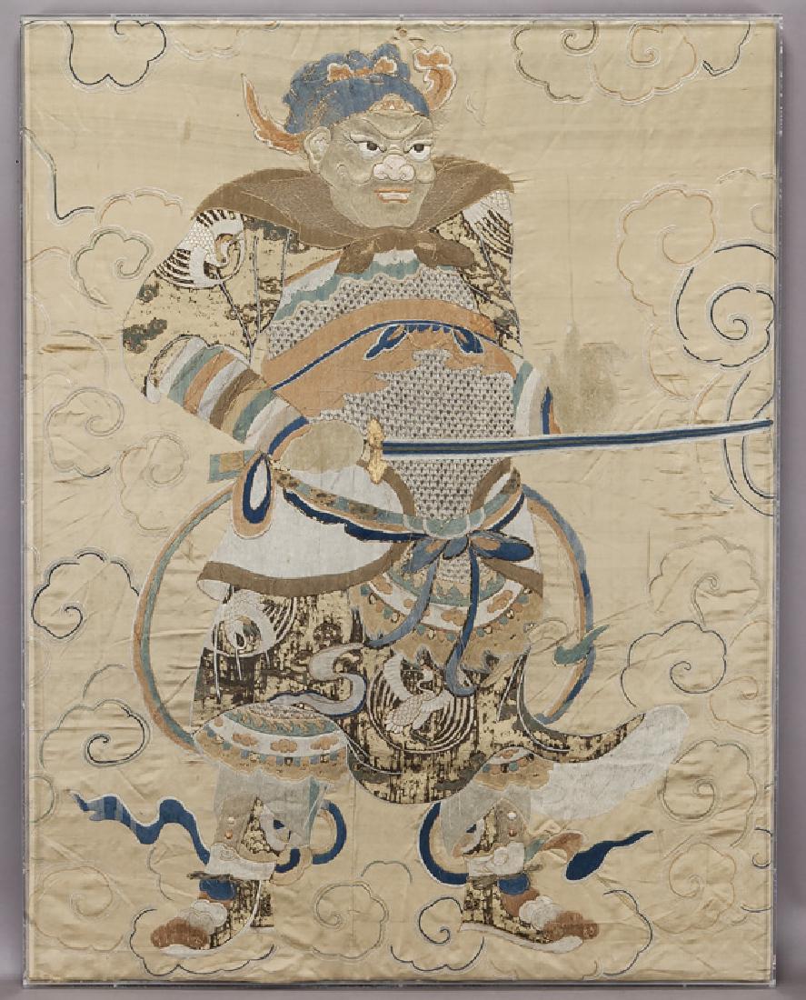 Chinese Ming Dynasty silk embroidery panel