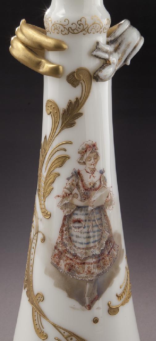 (2) Mt. Washington Colonial Ware trumpet vases