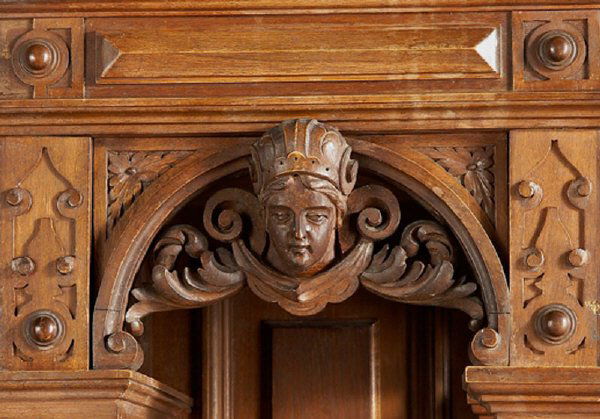 73: Gothic Revival carved oak marble top server - Mar 12, 2008 | Dallas ...