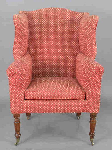 English Mid Victorian Wing Back Chair With