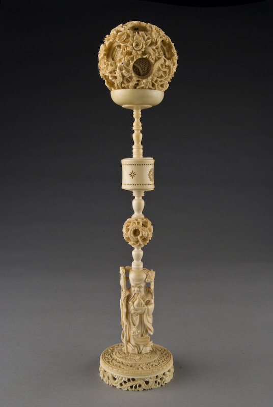 16: Chinese Qing carved ivory puzzle ball finely
