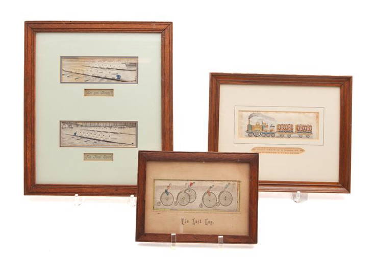 (3) Framed Stevengraph Woven Silk Pictures