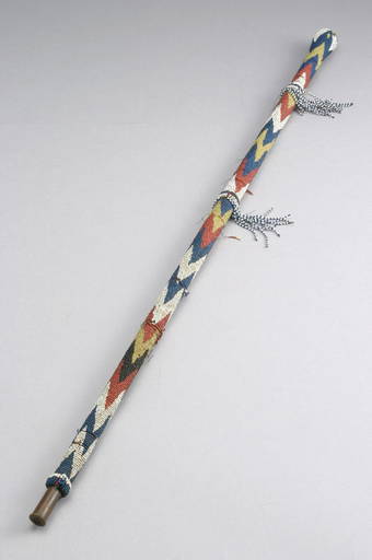 An Unusual Plains Indian Beaded Walking Stick Made