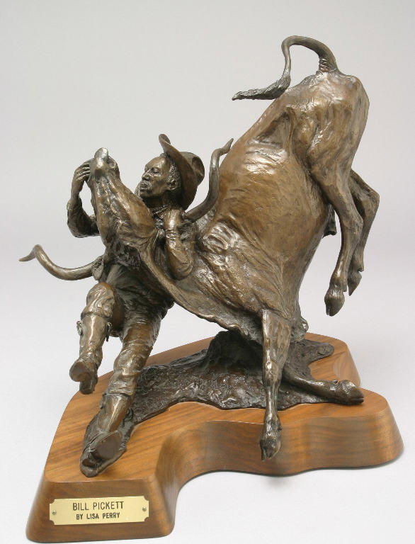 32: Signed Lisa Perry bronze titled, Bill Pickett,