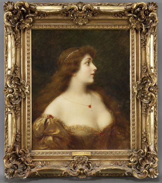 Francois Edouard Zier, "juliet" Oil On Canvas.