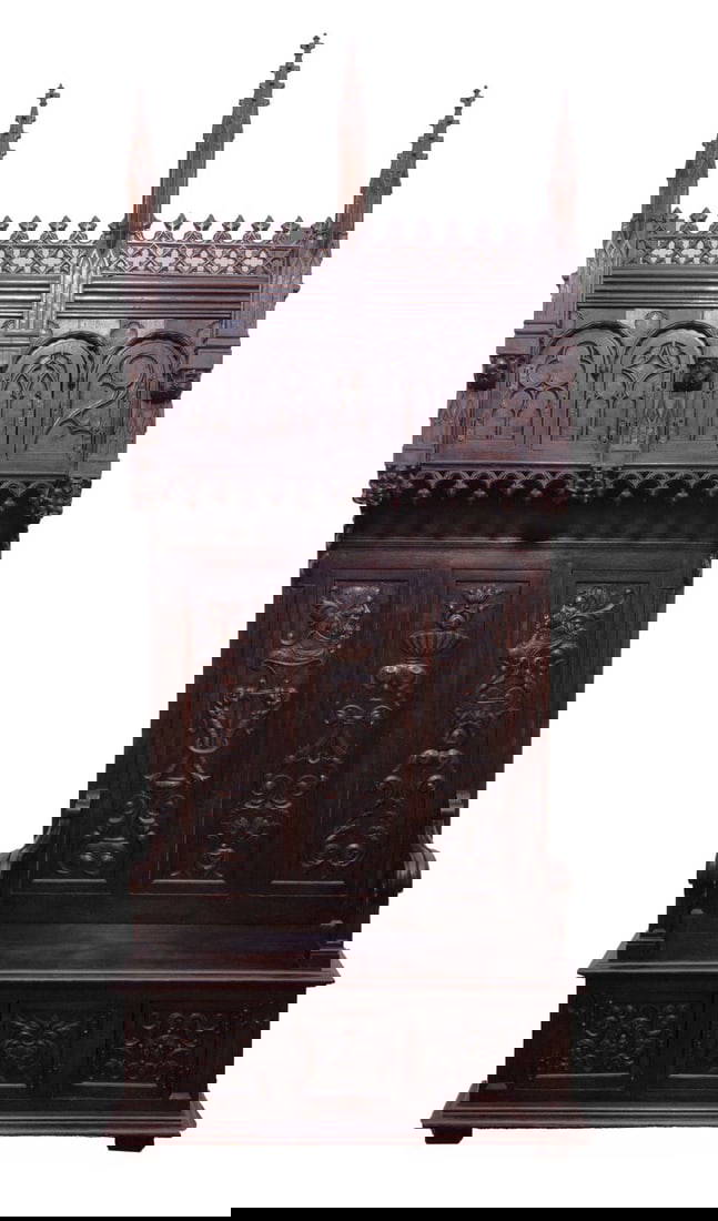 Gothic Revival Cathedral Bench Auction