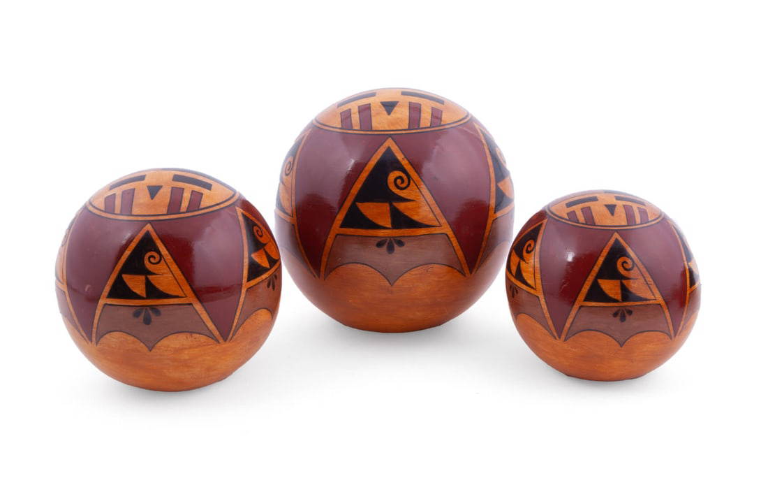 Native American Decorated Pottery Balls By Tamayo Auction