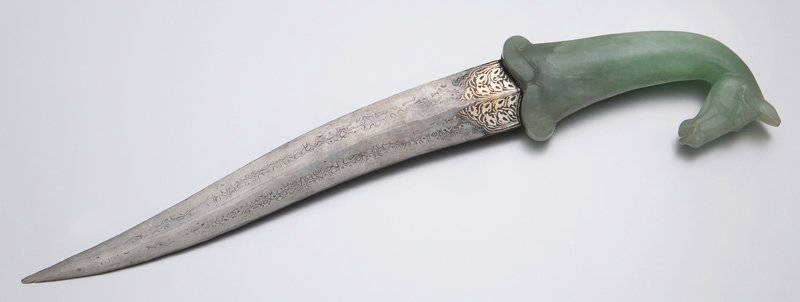Chinese Mughal Style Jade Handled Dagger,