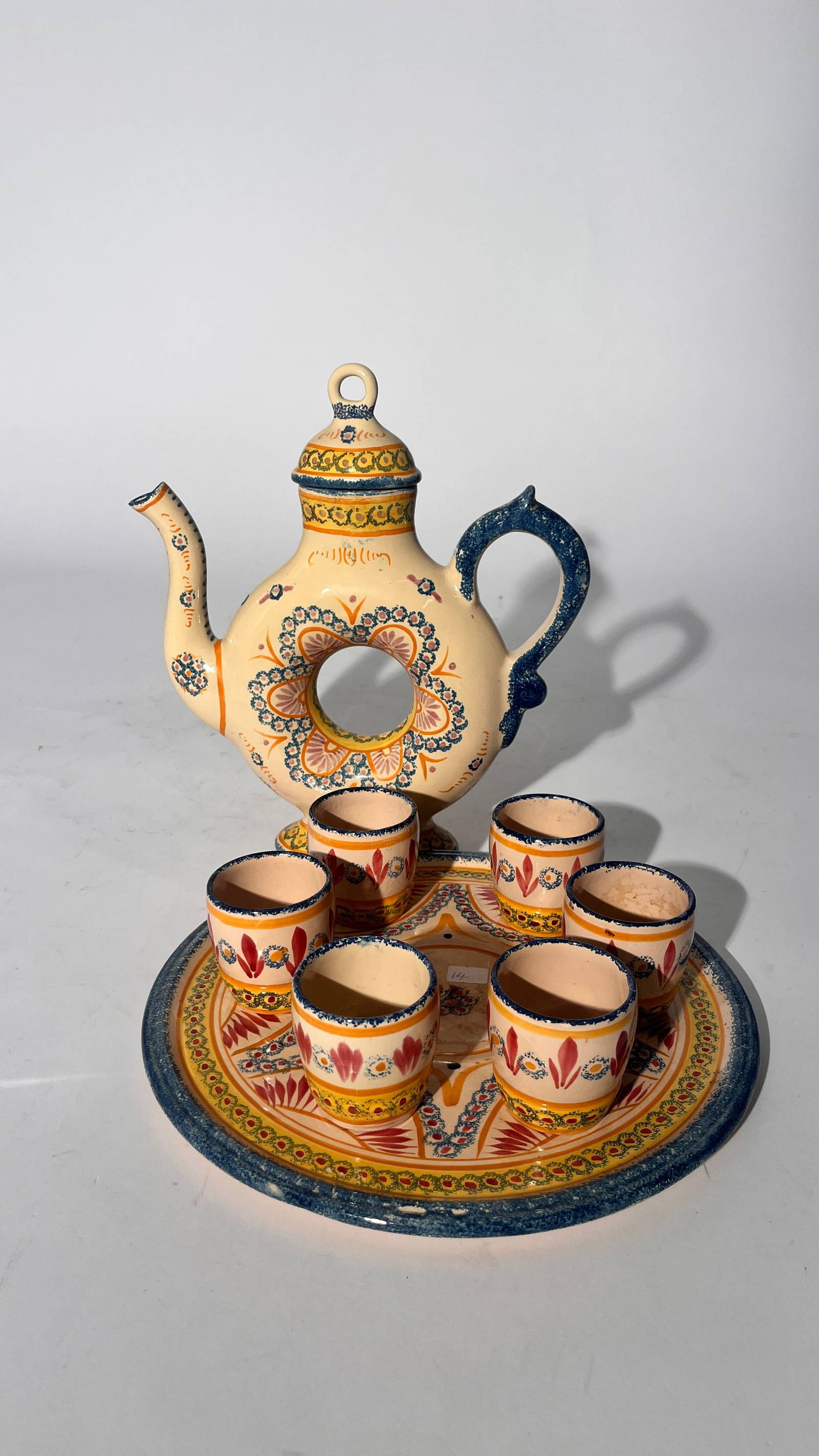 French Quimper Tea Set Le Soleil Jaune Collection Auction