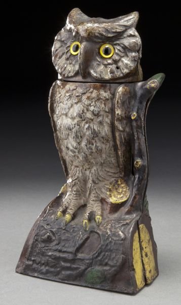 Cast iron Owl, Turns Head mechanical bank, - Feb 20, 2013 | Dallas ...