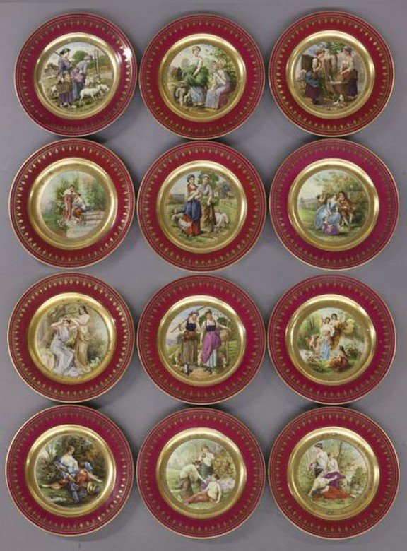 (12) Royal Vienna plates with classical scenes,