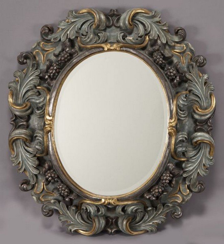 Renaissance style parcel gilt wall mirror,
