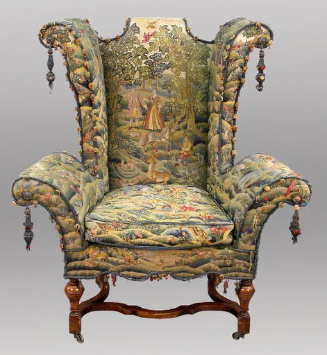 Important William And Mary Style Wing Chair