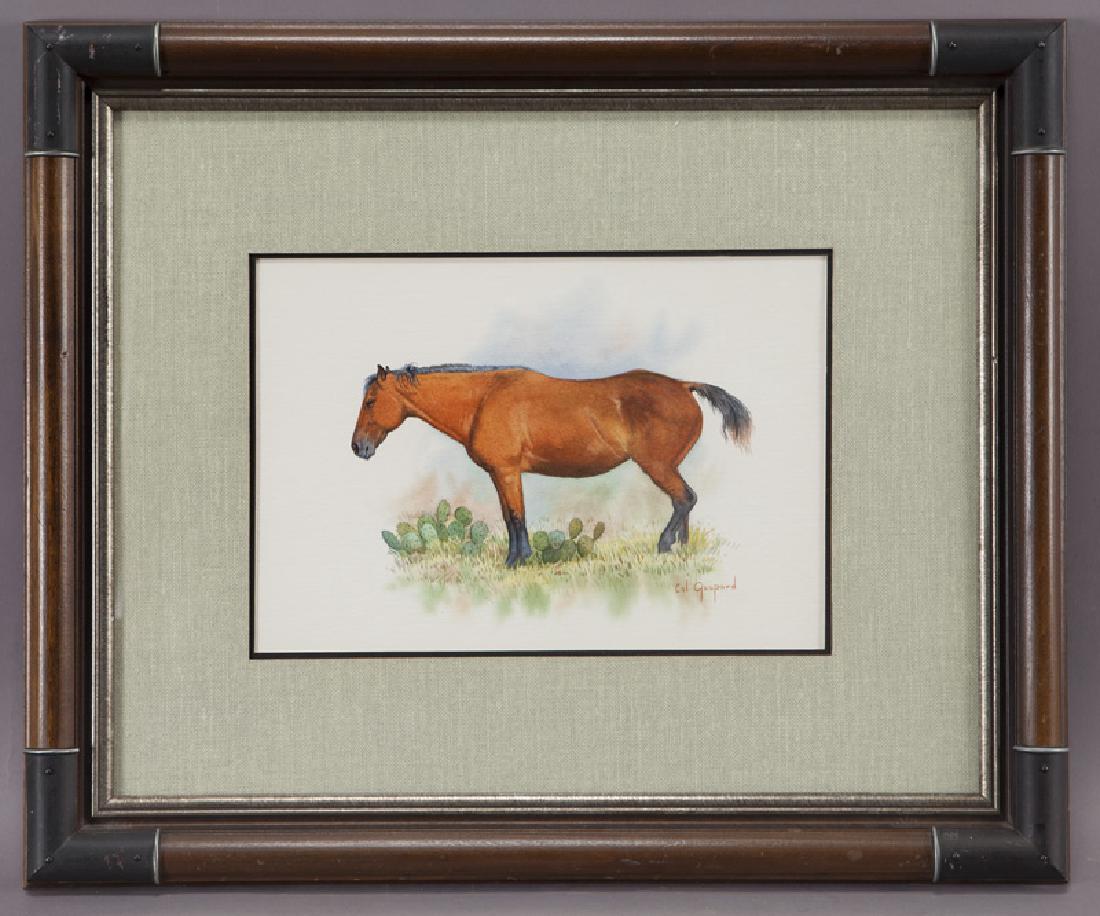 Cal Gaspard "Untitled (Horse)" watercolor on paper