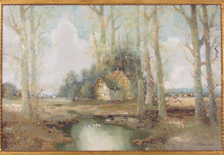 Signed H Bauer (?) Oil On Canvas