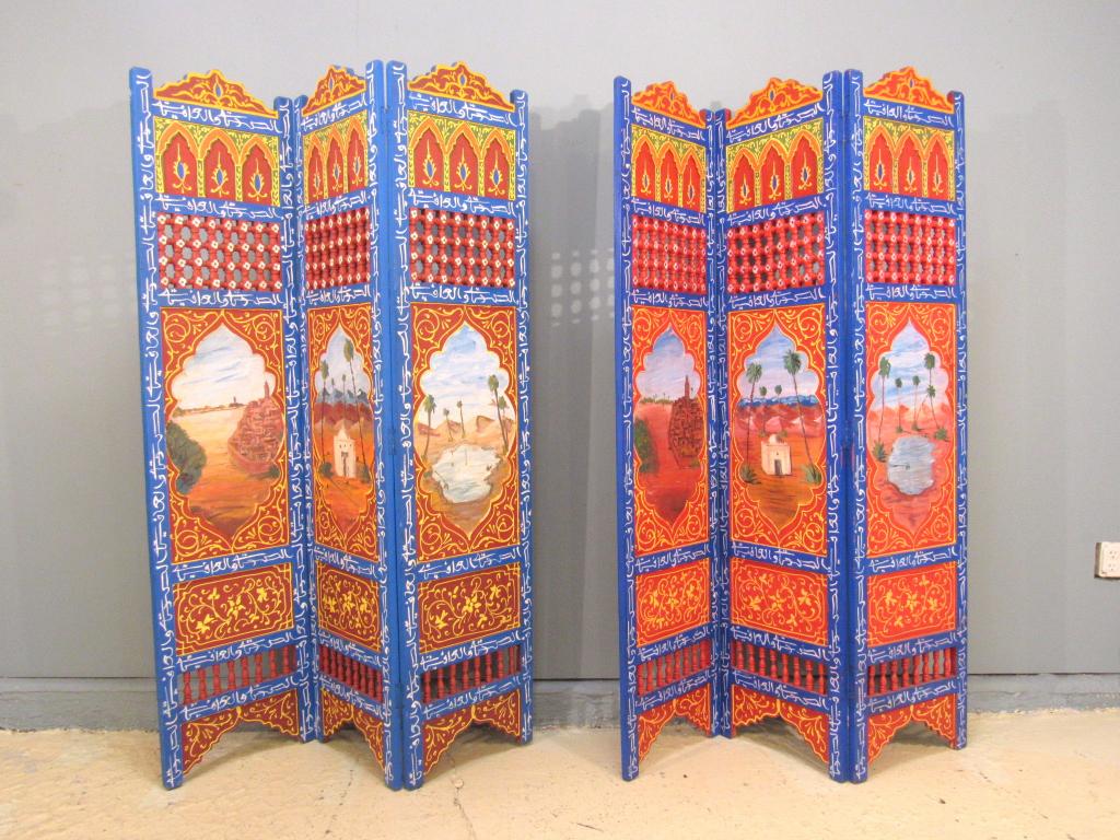 Pair Middle Eastern Design 3 Panel Screens - Jul 18, 2020 | 5th Avenue ...