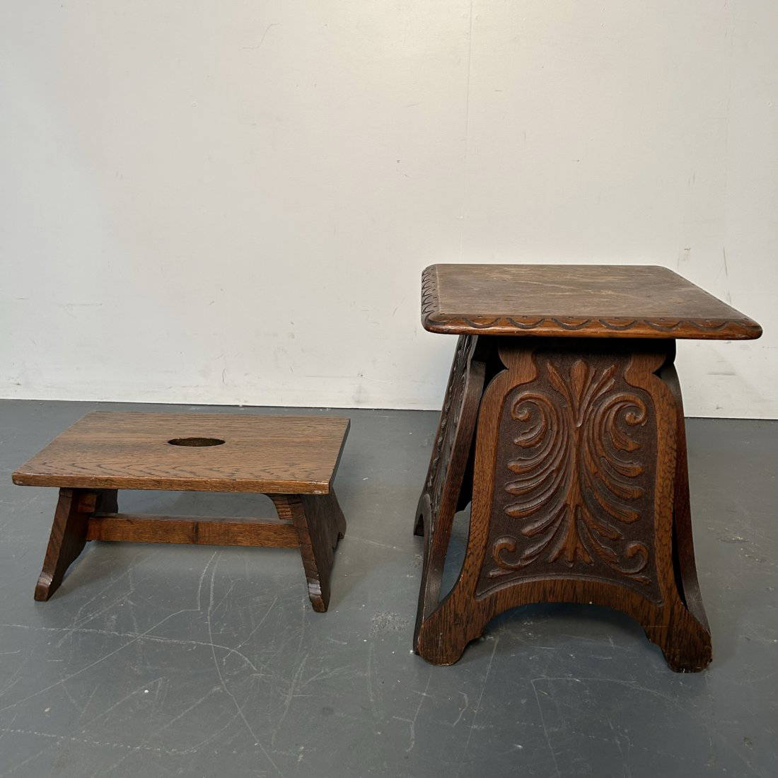 Attrib Limbert Cricket Stool And Wood Stool Auction