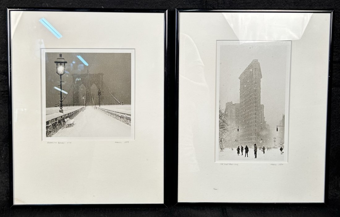 Pair Of Vintage Michael Magill New York City Framed And Signed ...