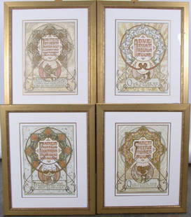 Four Framed Art Deco Prints By Martine