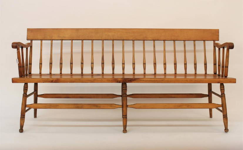 Antique Railroad Station Bench, 6'