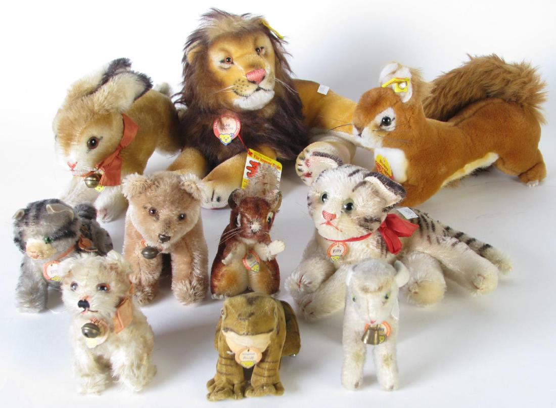 Group Of Steiff Stuffed Animals