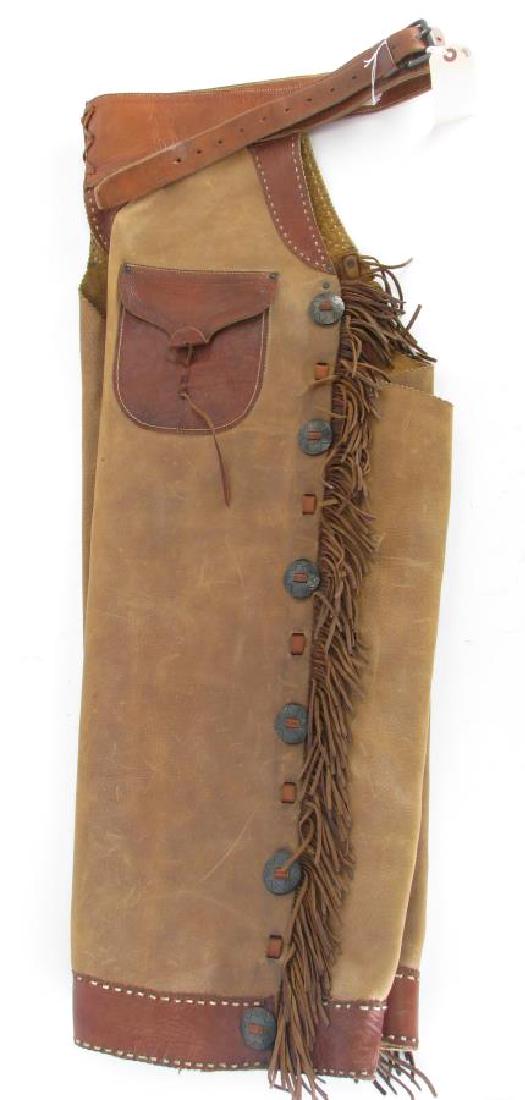 Western Leather Shotgun Chaps