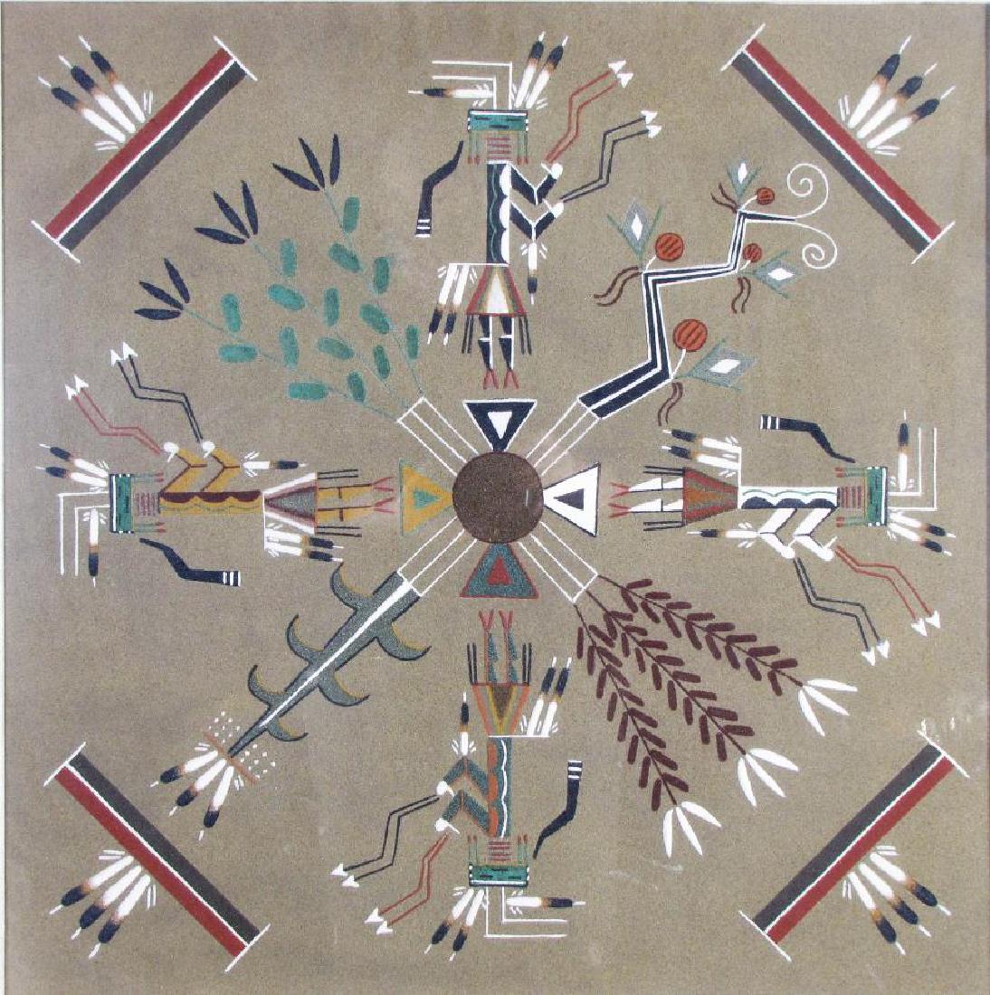 Framed Native American Sand Art