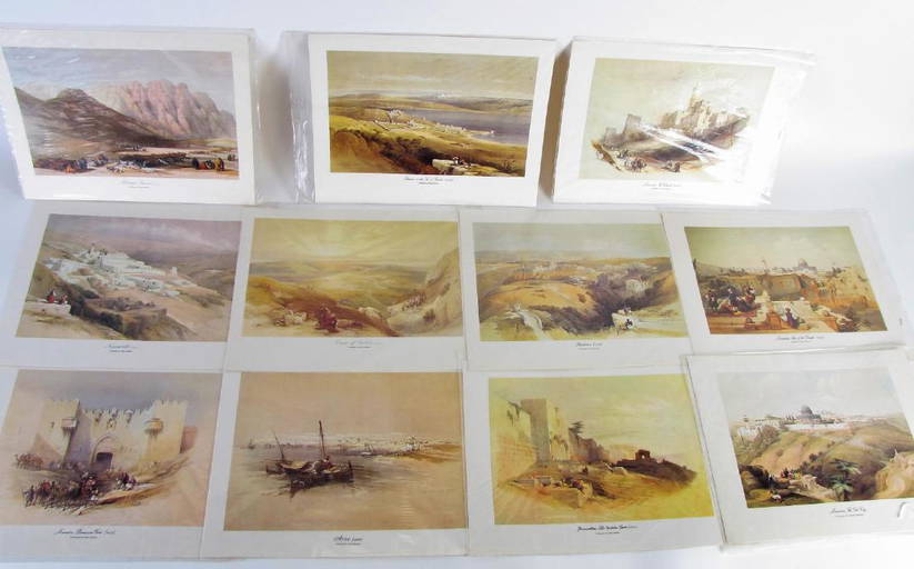 11 David Roberts Lithographs, Holy Land Series