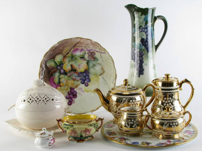 Ten Decorated Porcelain Items