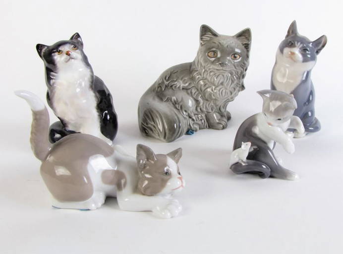 Group Of Collectible Cat Figures