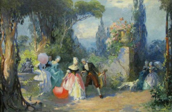 Louis Jambor (NY) 24x36 O/C Garden Party, Figures - Jan 16, 2010 ...