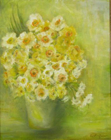 Eva May Yoder Three Floral Still Lifes