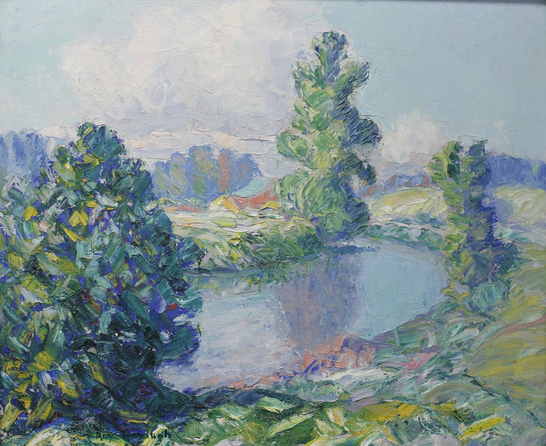 Roy Trobaugh 20x24 O/b "river Bend" Auction