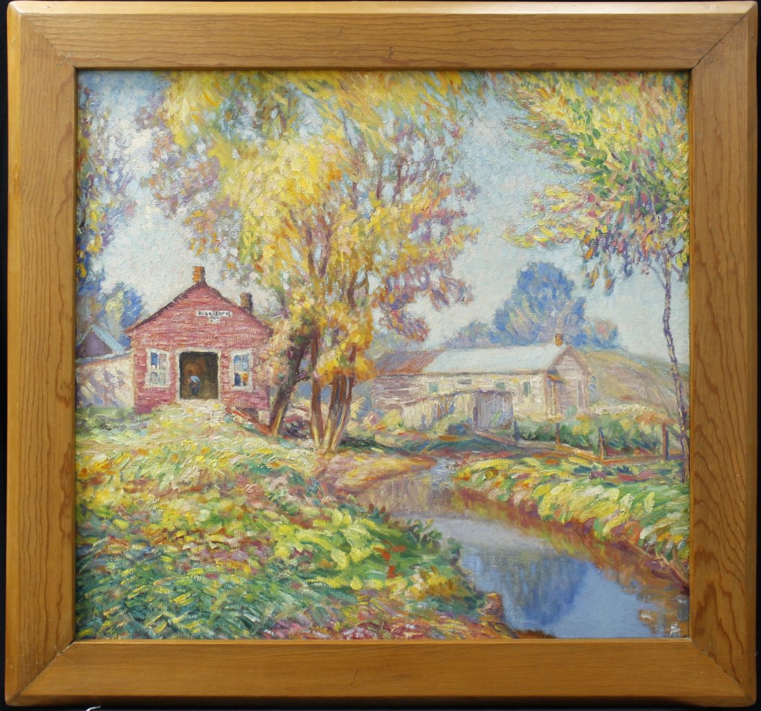 Roy Trobaugh 28x29.75 O/b Lockport Blacksmith Shop Auction