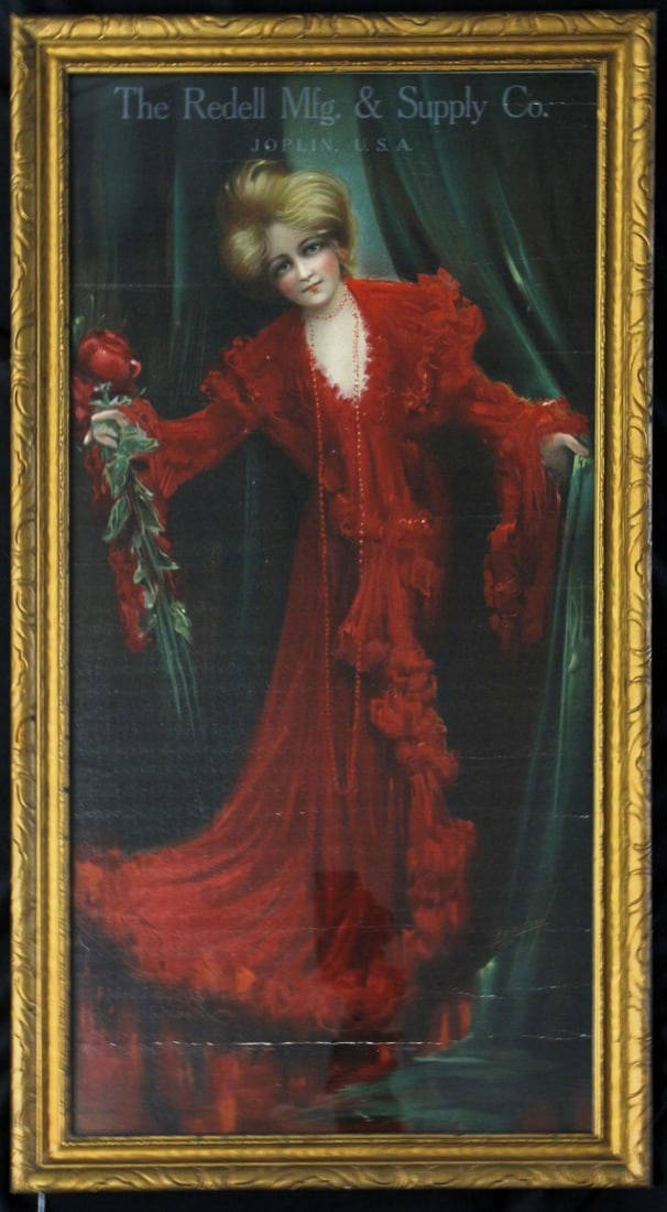 Framed Antique Print, "the Redell Mfg & Supply " Auction