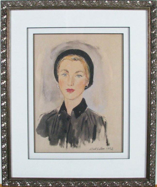 895: Lisel Salzer (Austria), Two MM Portraits of Ladies : Lot 895