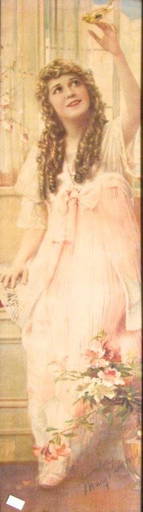 Mary Pickford Autographed Antique Lithograph