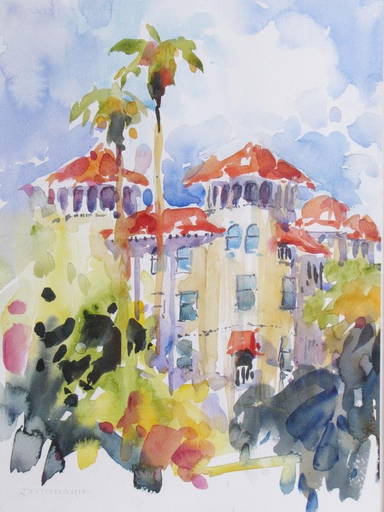 Joseph Stoddard 12x9 Wc Village Landscape