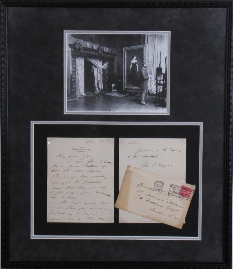 John Singer Sargent Signed Letters, Historic Photo