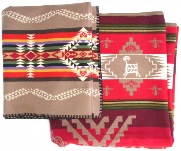 Native American Style Wool Blanket And Shawl