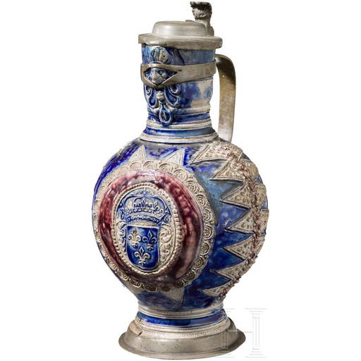 A Stoneware Pot With A Narrow Neck, Westerwald, 2nd